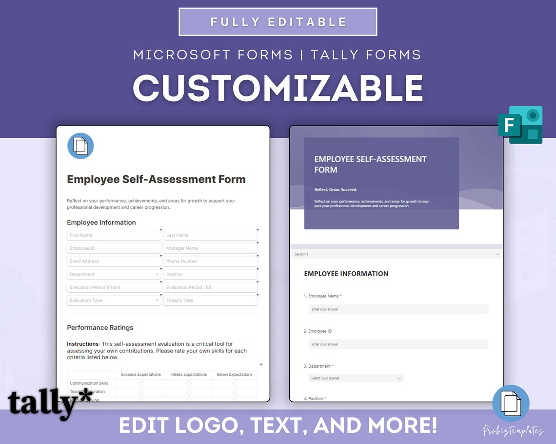 Employee Self-assessment Online Form, Performance Review, Employee ...