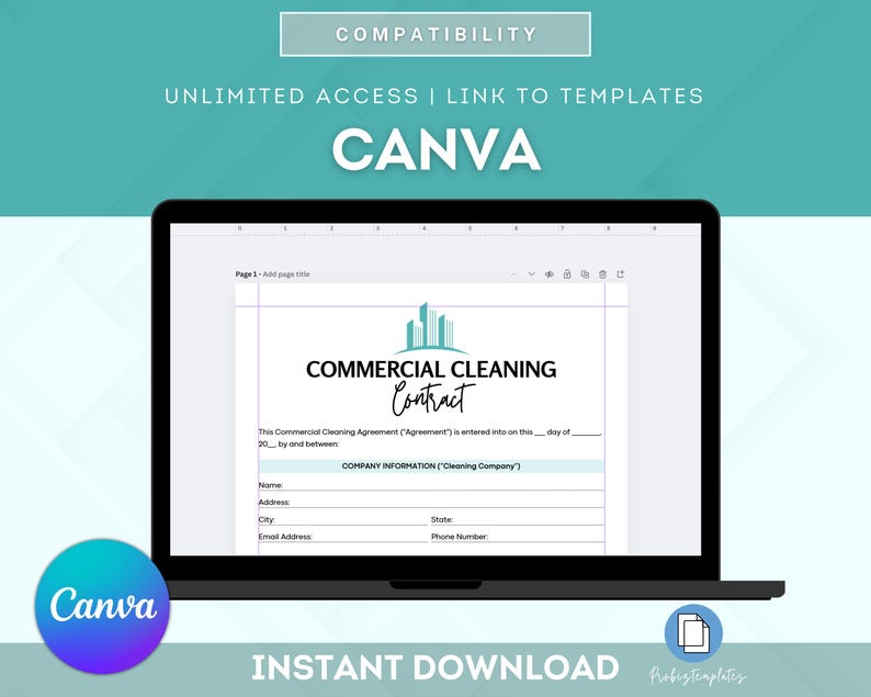Commercial Cleaning Contract Bundle, Cleaning Services, Office ...