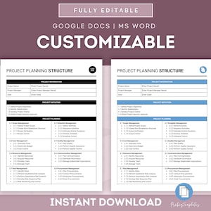 Project Planning Structure Template, Work Breakdown Structure, Project ...