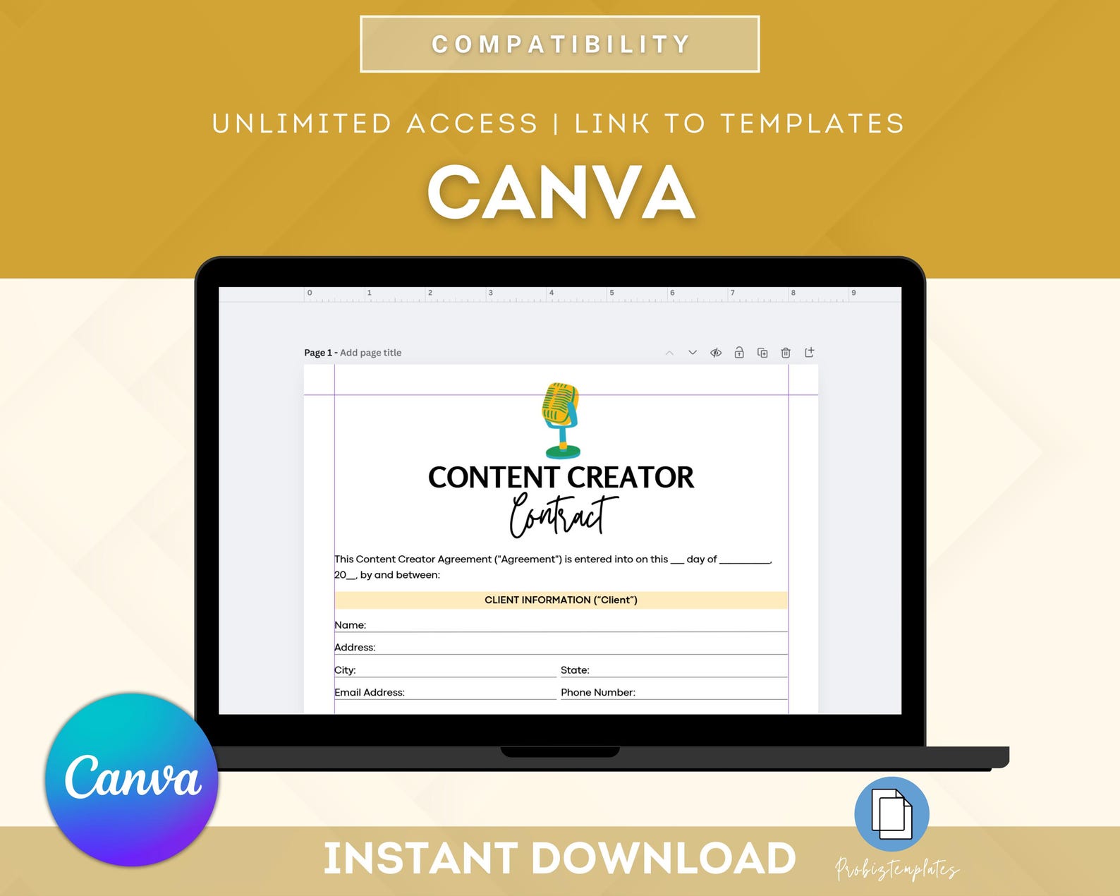 Content Creator Contract Bundle, Influencer Agreement Template, Social ...