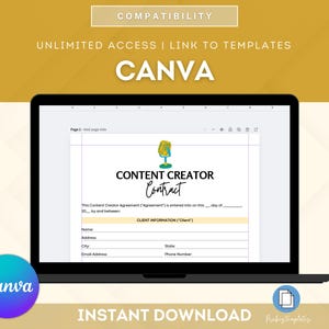 Content Creator Contract Bundle, Influencer Agreement Template, Social ...
