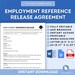 Employment Reference Release Agreement Template, Job Reference Consent ...