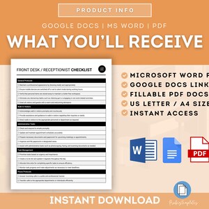Front Desk Receptionist Checklist, Reception Responsibilities ...