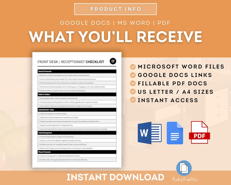 Front Desk Receptionist Checklist, Reception Responsibilities ...