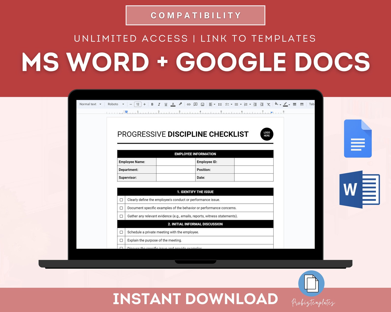 Progressive Discipline Checklist, Employee Discipline Checklist ...