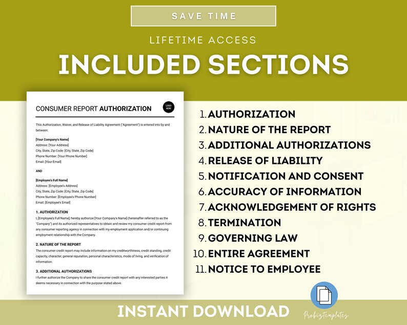 Authorization Waiver Consumer Report Template, Consumer Report Waiver Form, Credit Report ...