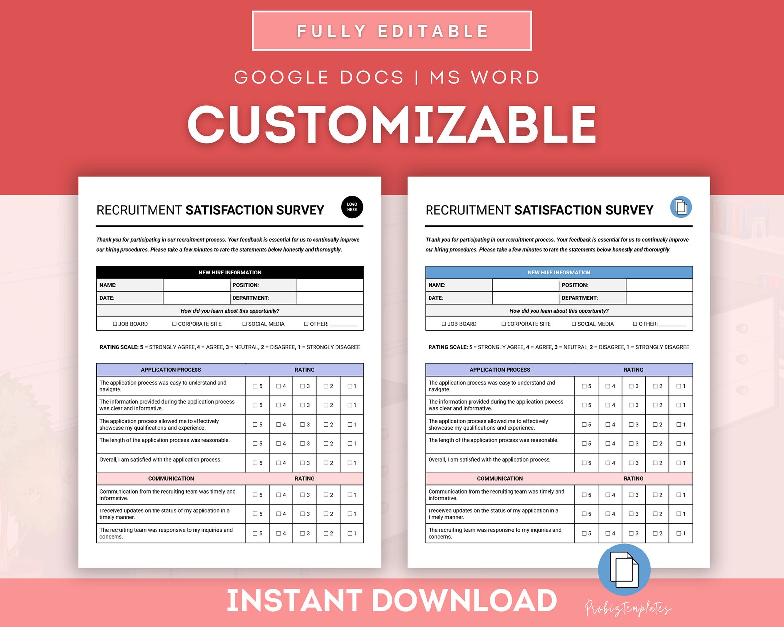 Recruitment Satisfaction Survey Template, Candidate Experience Survey ...