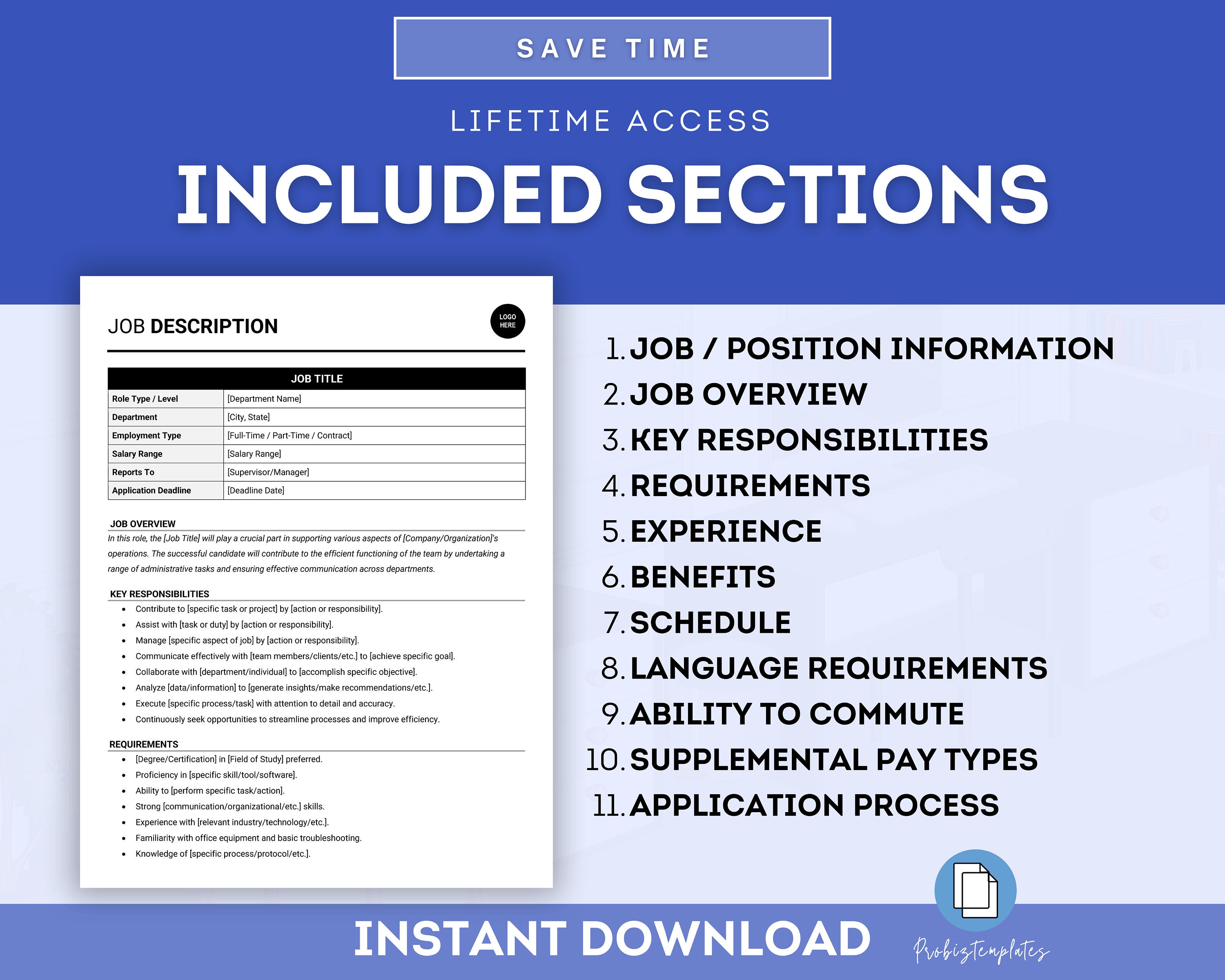 Job Description Template, General Job Description, Position Description ...