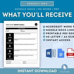 Employee SMART Goals Worksheet, SMART Goals Template, Employee Goal ...