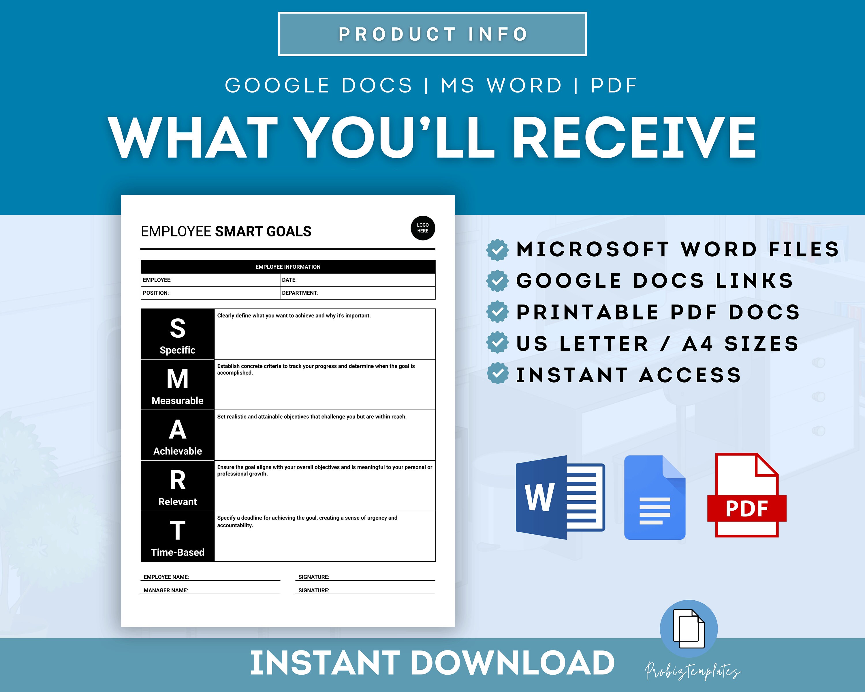 Employee SMART Goals Worksheet, SMART Goals Template, Employee Goal ...