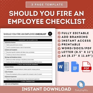 Should You Fire an Employee Checklist, Employee Termination Checklist ...