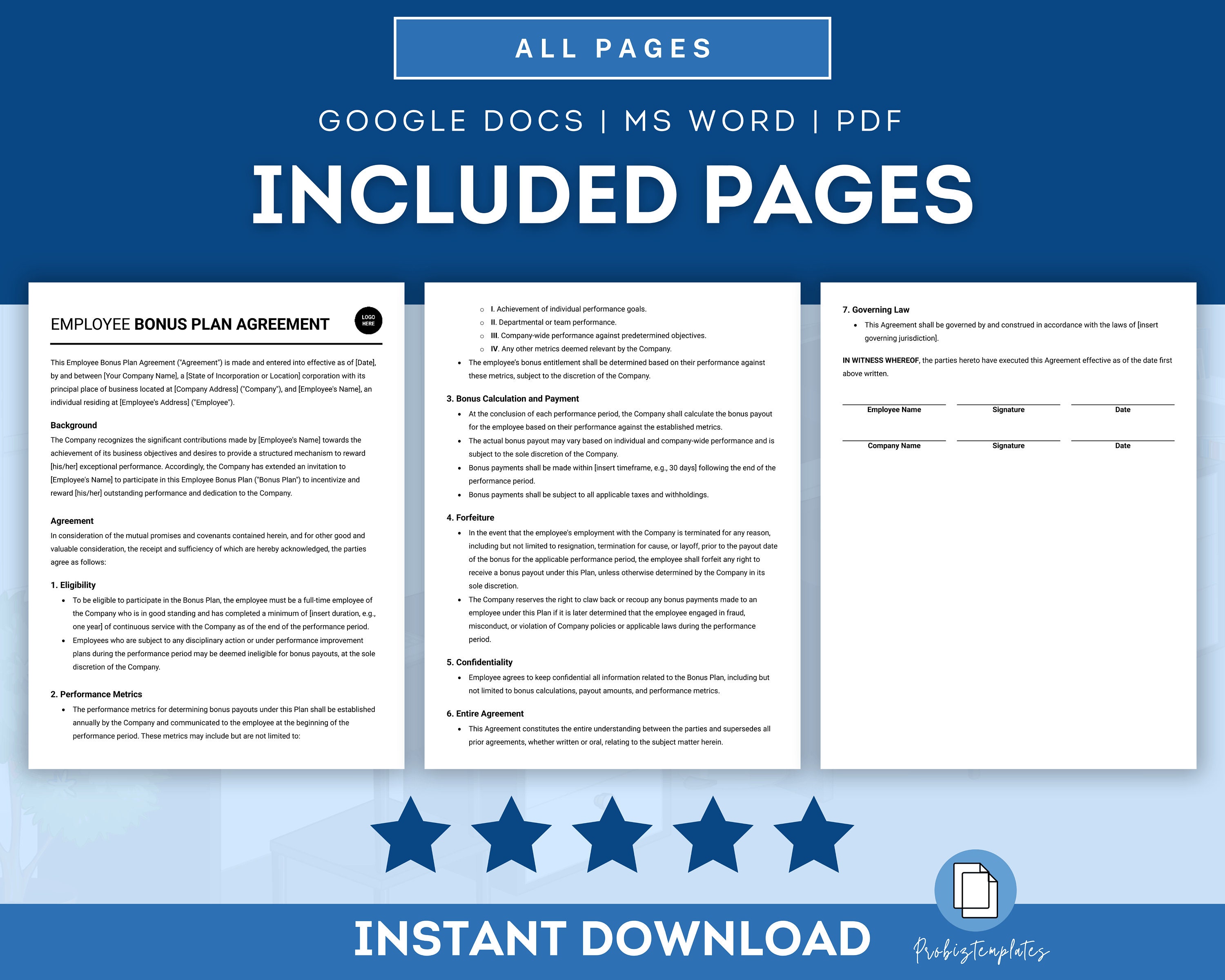 Employee Bonus Plan Agreement Template, Staff Incentive Scheme, Staff ...