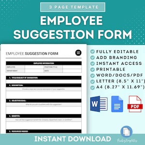 Employee Suggestion Form Template, Employee Idea Submission Form ...