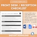 Front Desk Receptionist Checklist, Reception Responsibilities ...