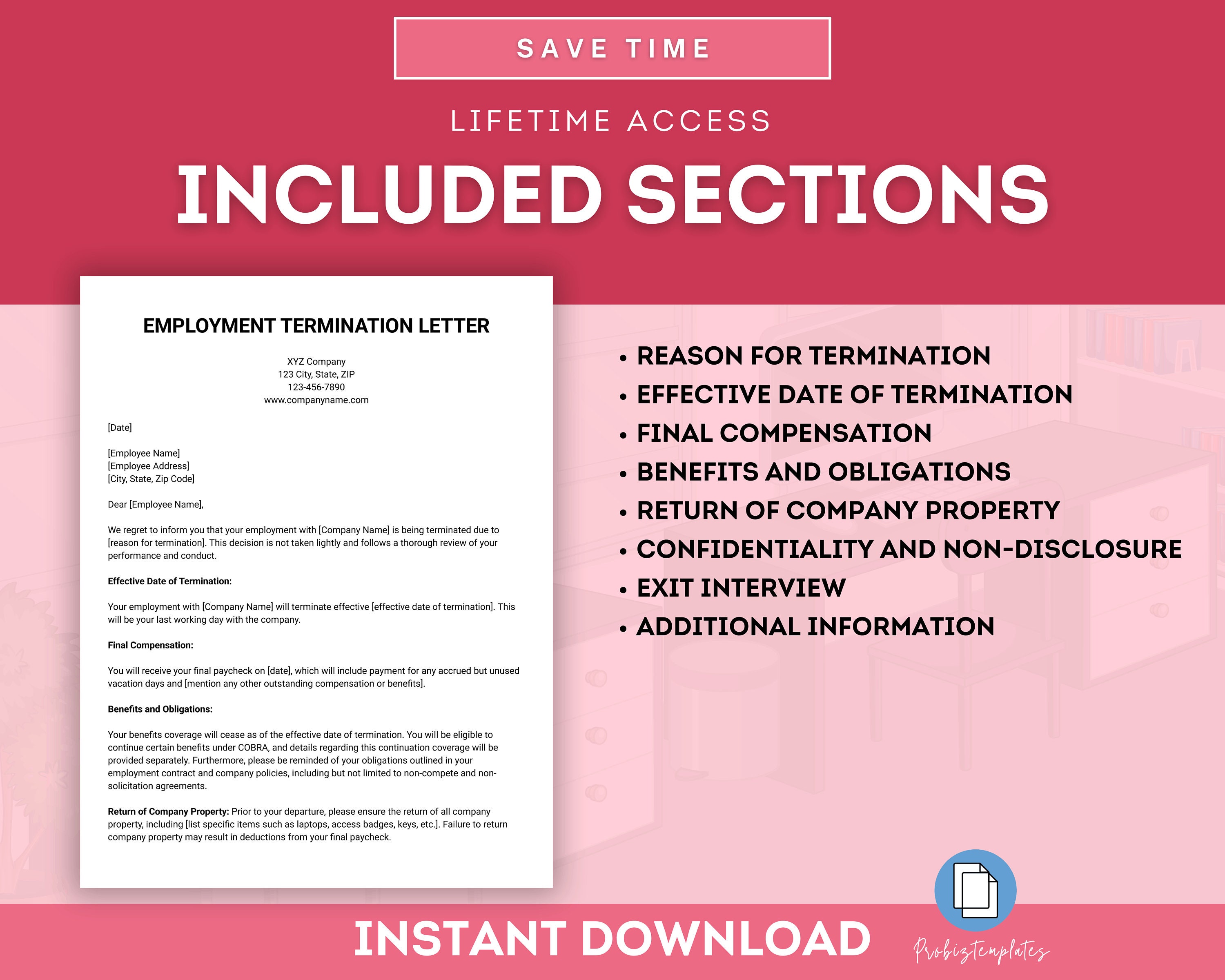 Employment Termination Letter, End of Employment Notice, Work ...