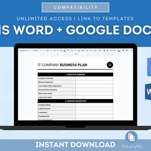 IT Company Business Plan Template, IT Business Startup Strategy Outline ...