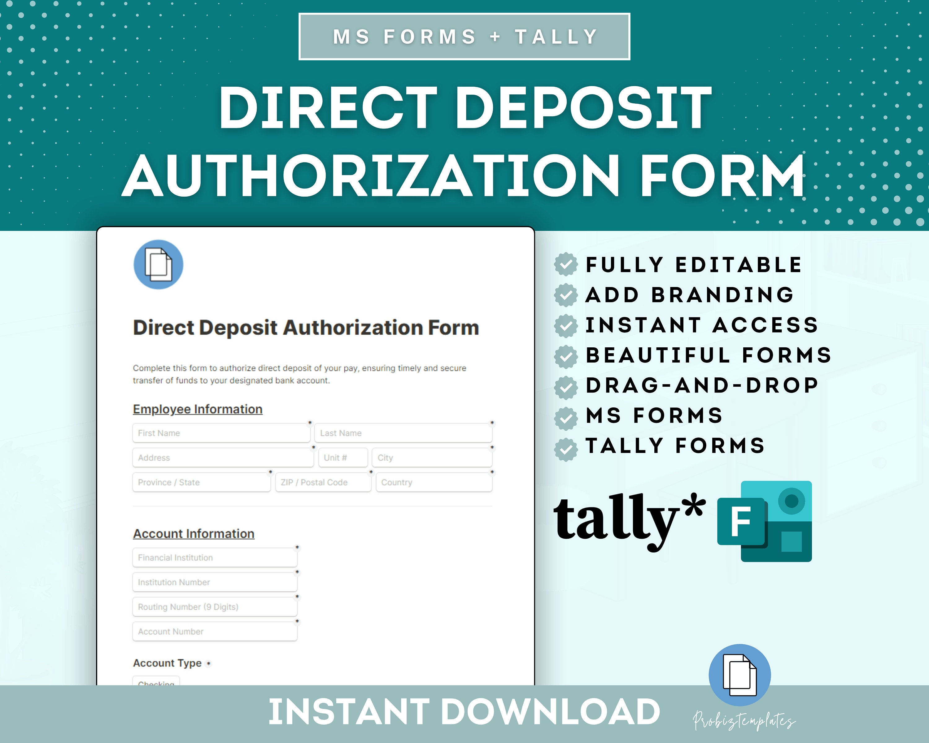 Direct Deposit Authorization Online Form, New Hire Document, Direct ...