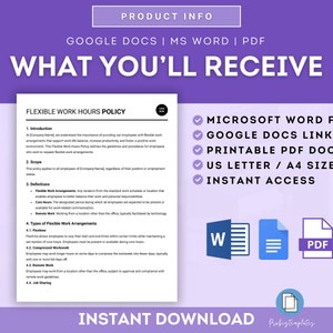 Flexible Work Hours Policy Template, Adaptive Work Schedule Policy ...