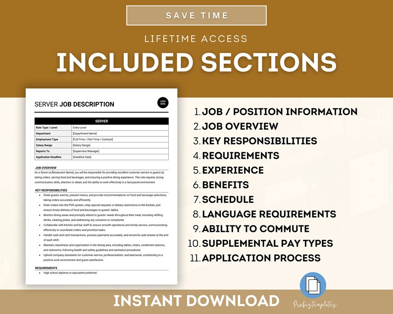 Server Job Description, Restaurant Server Job Description, Waitstaff ...