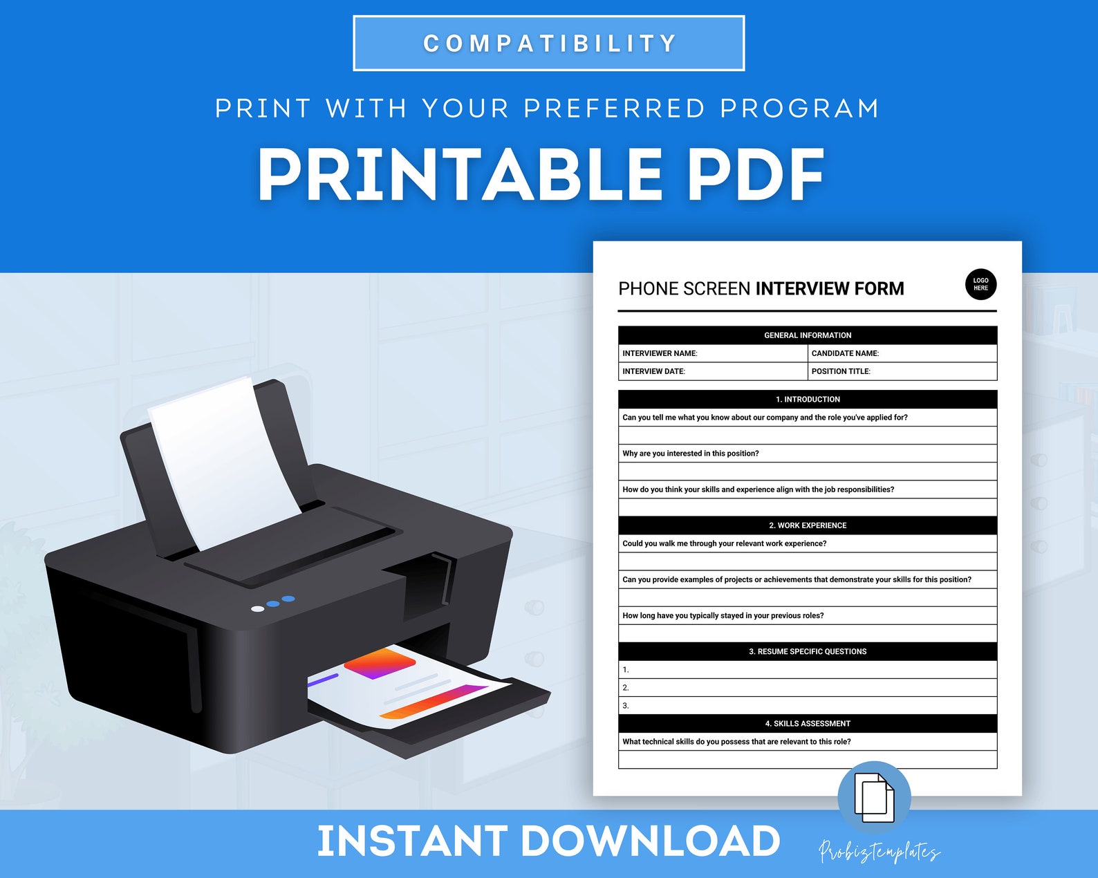 Phone Screen Interview Form Template, Pre-interview Screening Checklist ...
