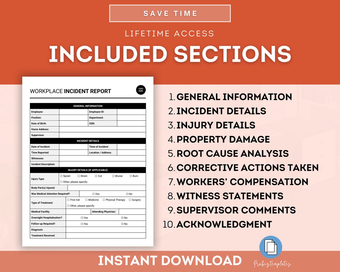 Workplace Incident Report Form Template, Workplace Accident Report Form ...