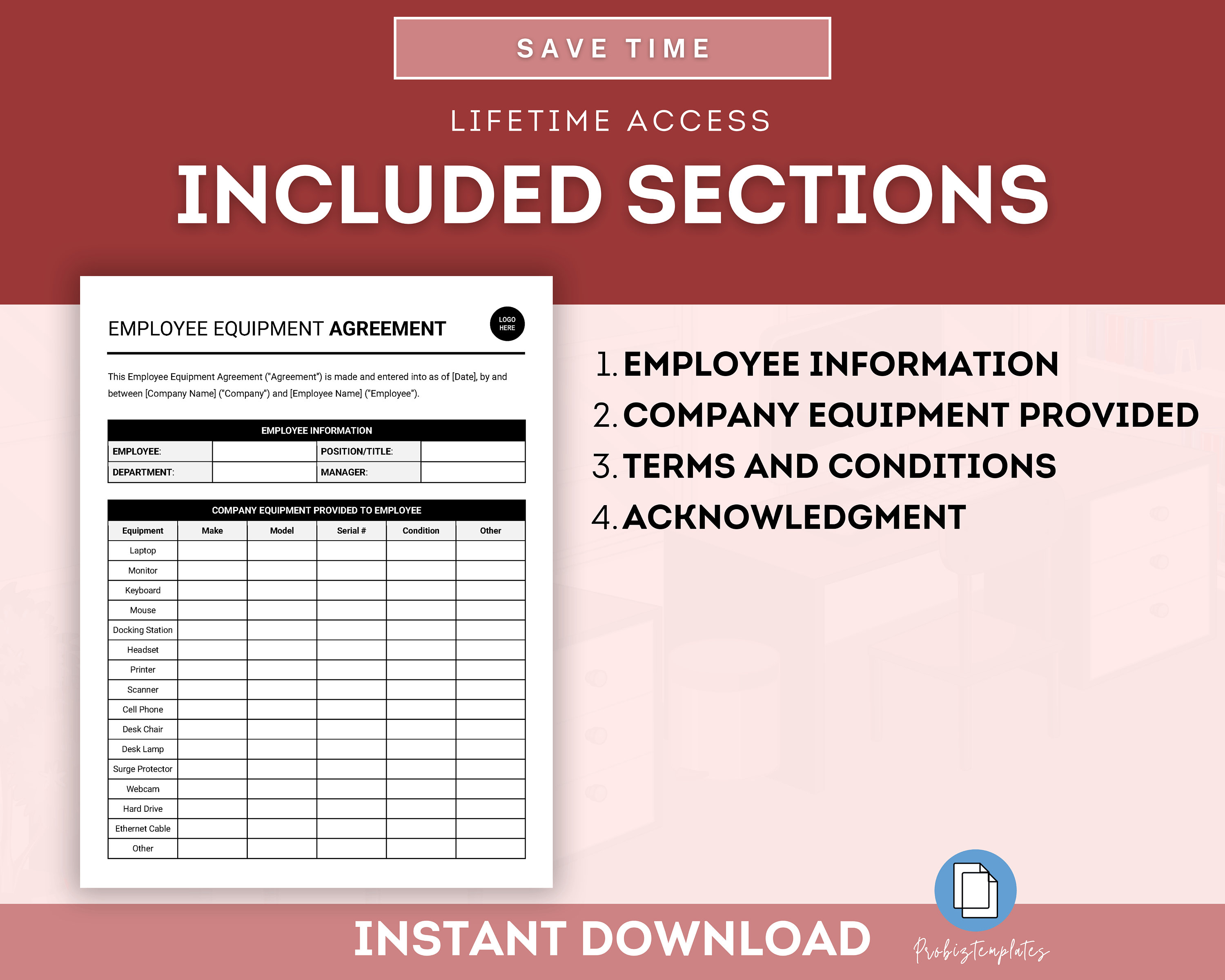 Employee Equipment Agreement Template, Remote Employee Equipment ...