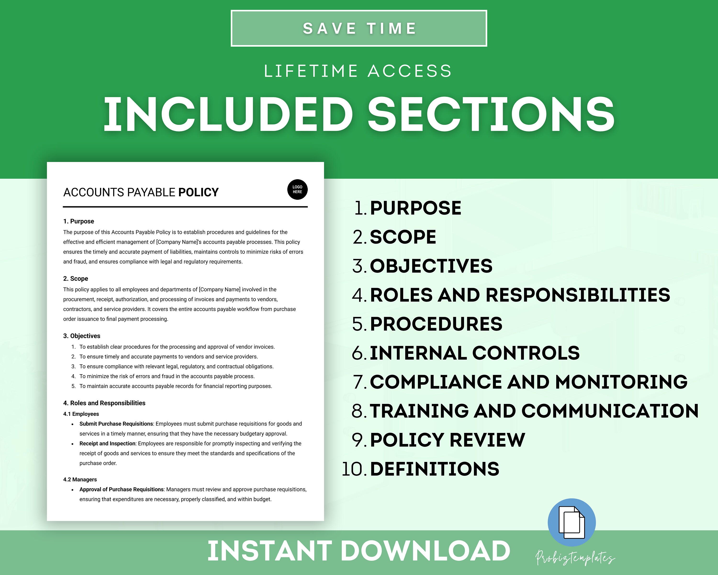 Accounts Payable Policy Template, AP Process Guidelines, Company ...