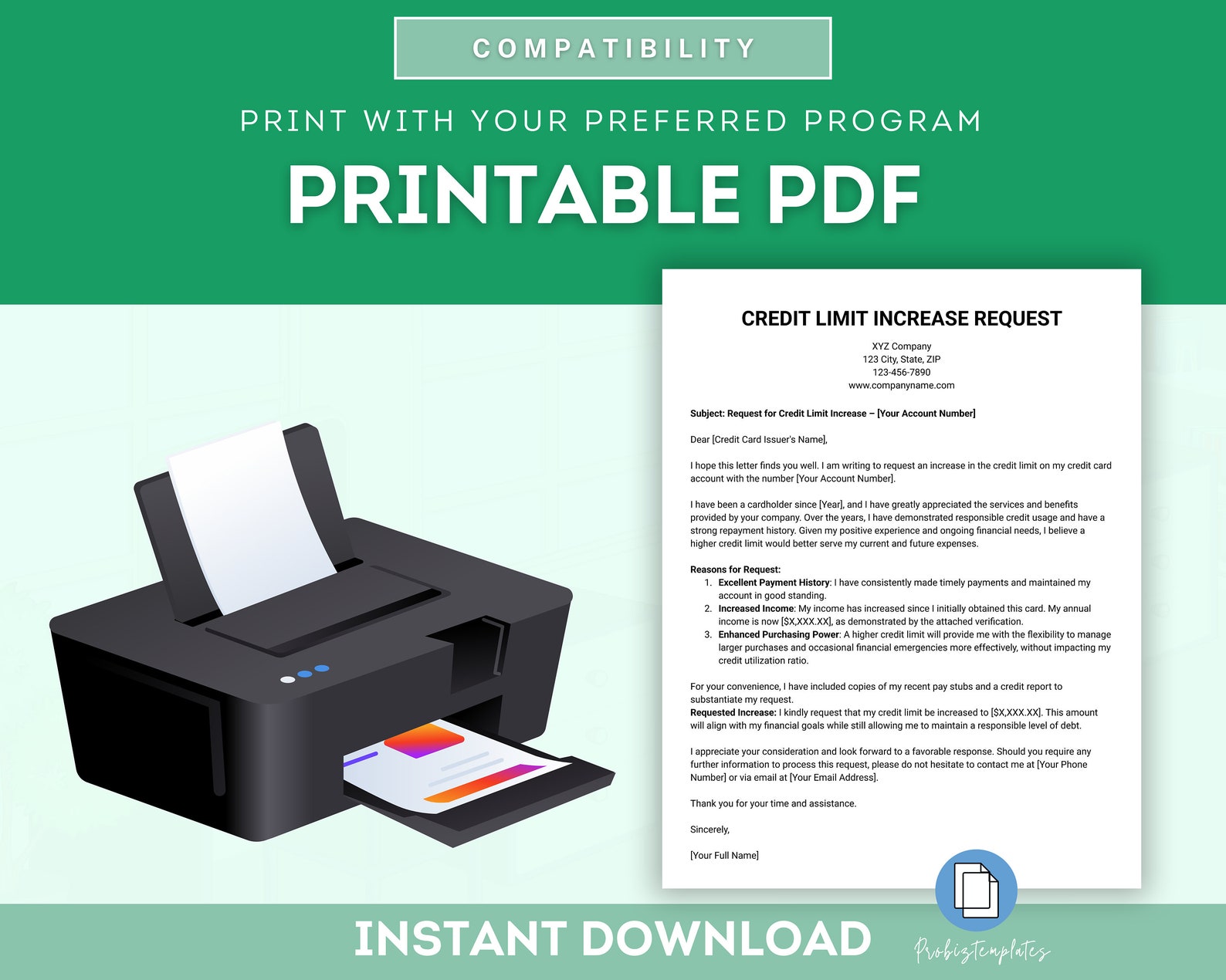 Credit Limit Increase Request Letter Template, Credit Line Extension ...