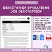 Director of Operations Job Description Template, Operations Director ...