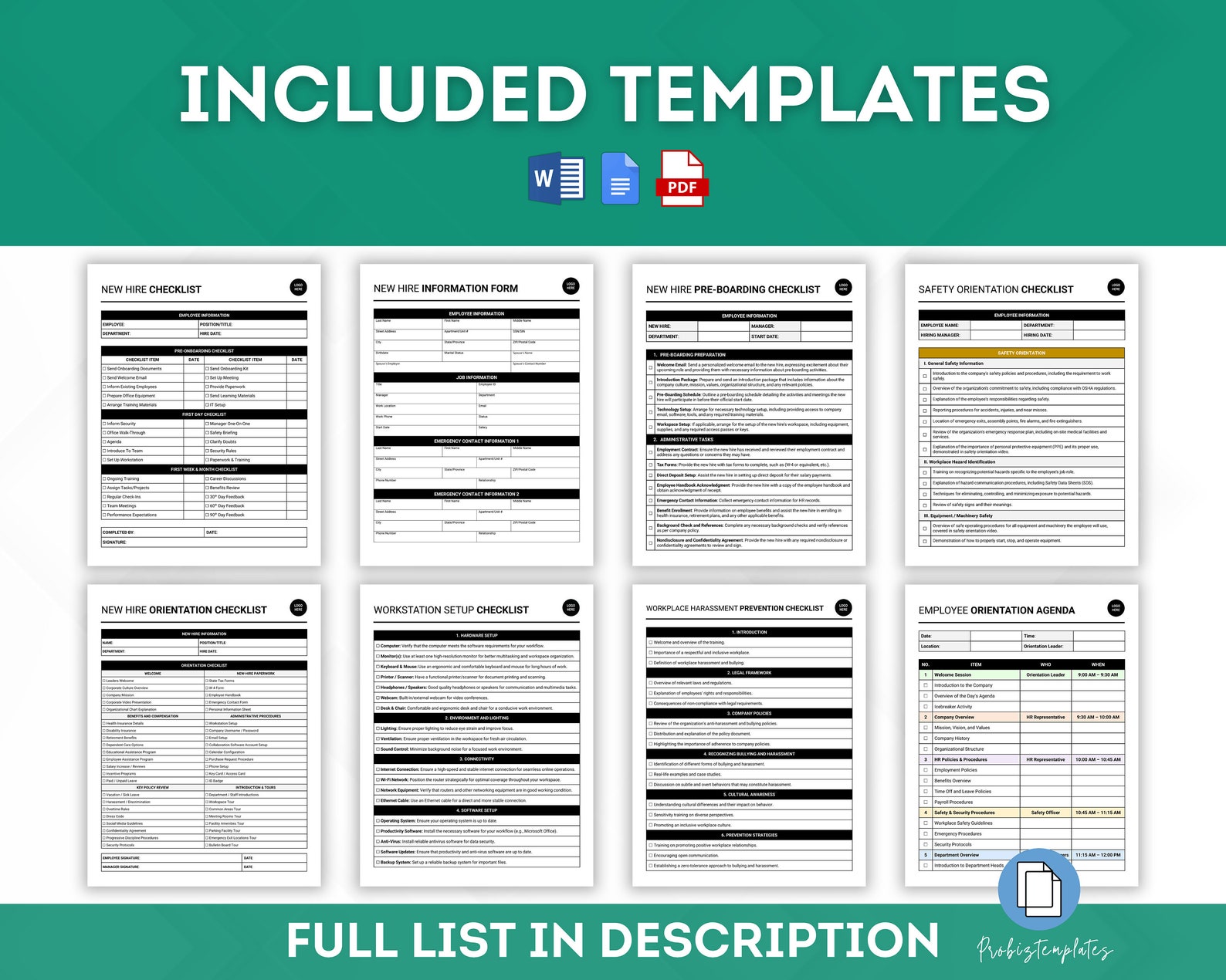 New Hire Checklist Bundle, Employee Orientation Bundle, Employment ...