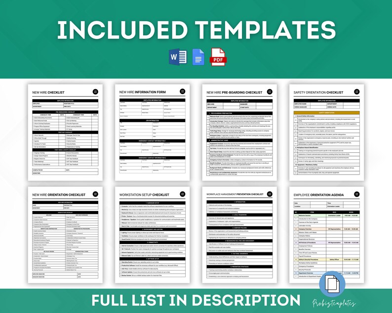 New Hire Checklist Bundle, Employee Orientation Bundle, Employment ...