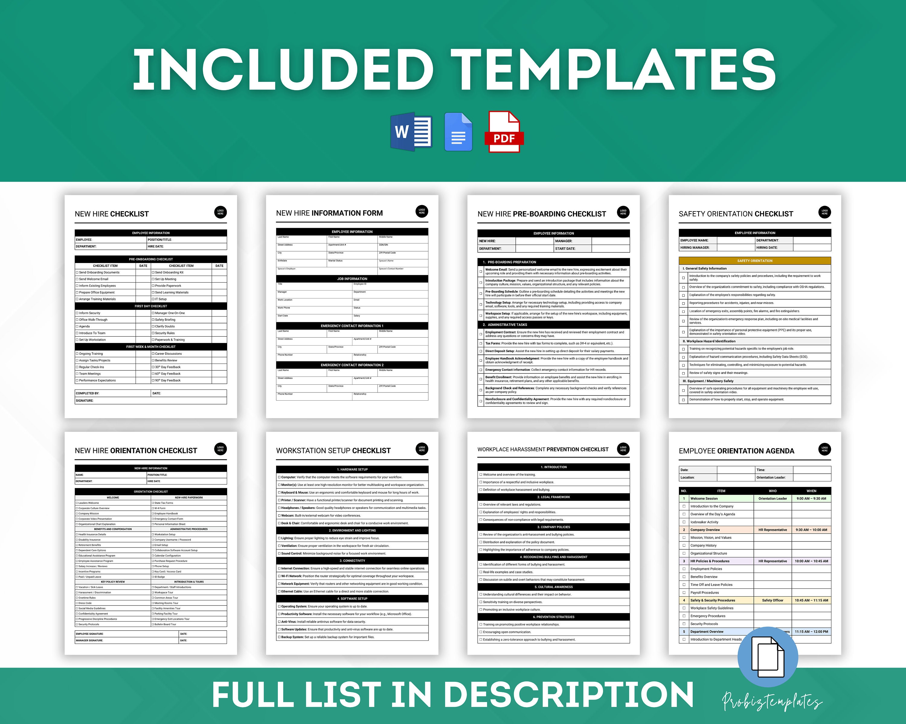 New Hire Checklist Bundle, Employee Orientation Bundle, Employment ...