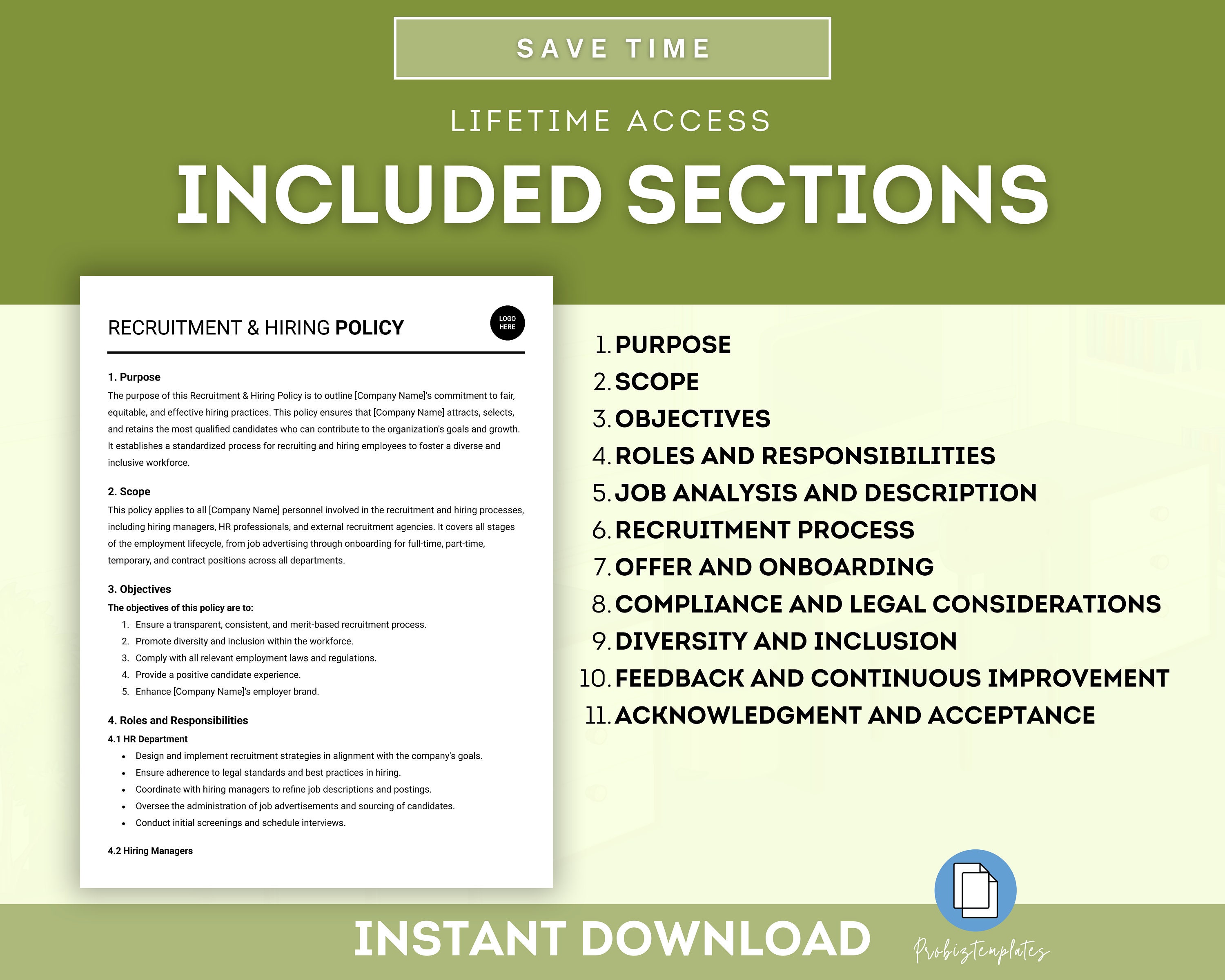 Recruitment & Hiring Policy Template, Employee Recruitment Policy ...