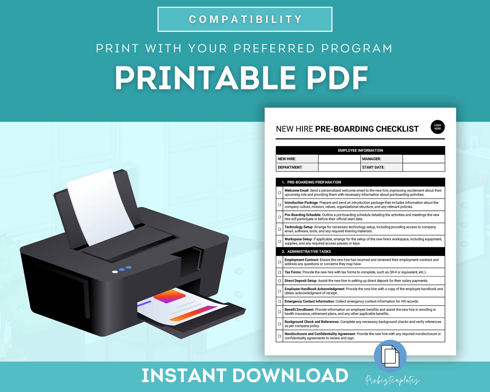 New Hire Pre-boarding Checklist, New Staff Pre-boarding Checklist ...