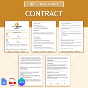 Dog Training Contract Bundle, Pet Training Agreement Form, Dog Trainer ...