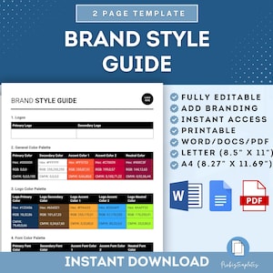 Brand Style Guide Template, Company Brand Style Guidelines, Branding ...
