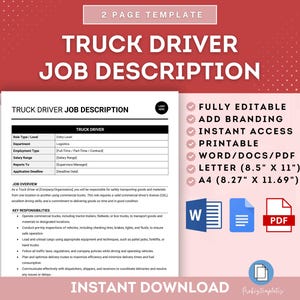 Truck Driver Job Description, CDL Driver Role, Long Haul Driver Duties ...