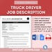 Truck Driver Job Description, CDL Driver Role, Long Haul Driver Duties ...