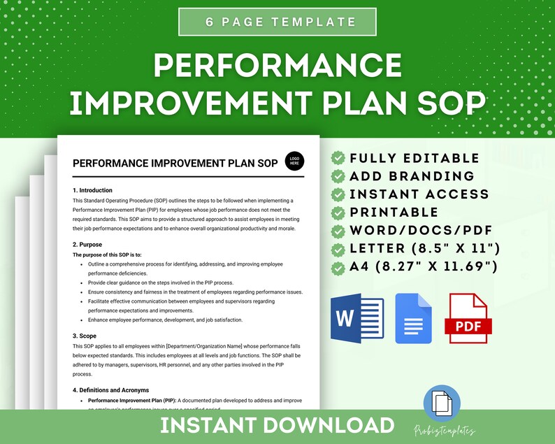 Performance Improvement Plan SOP, Employee Performance Improvement SOP ...