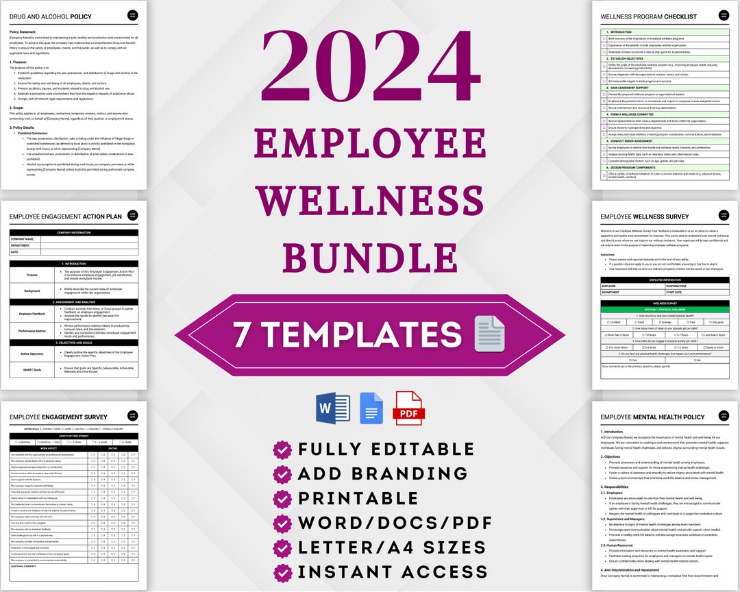 Employee Wellness Bundle, Workplace Wellness and Safety Bundle ...