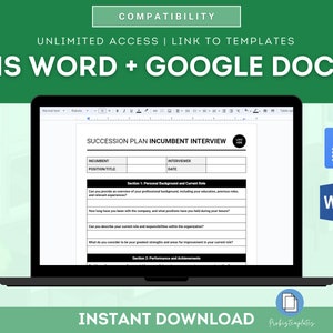 Succession Planning Incumbent Interview Form Template, Future Leader ...