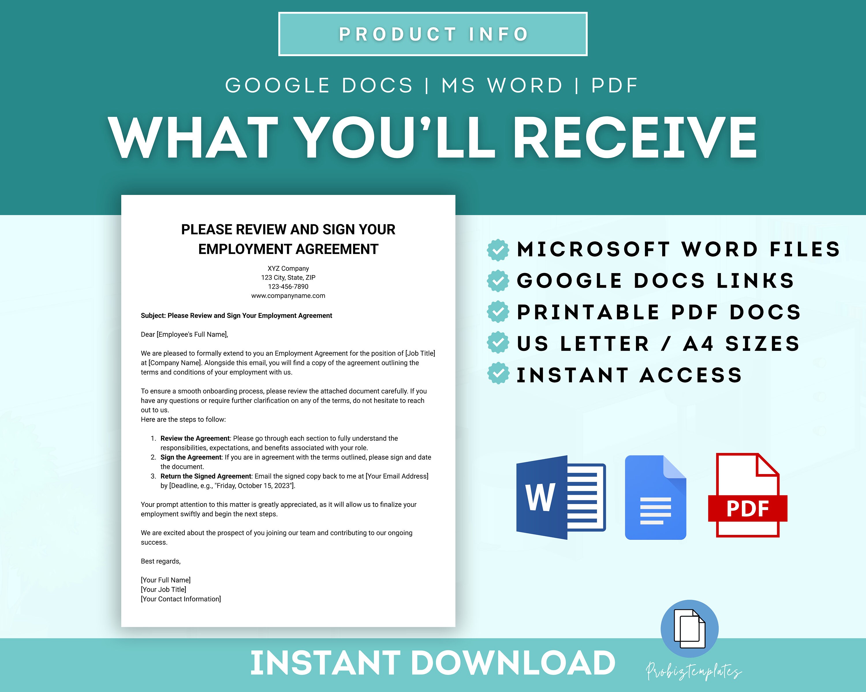 Please Review and Sign Your Employment Agreement Letter Template ...