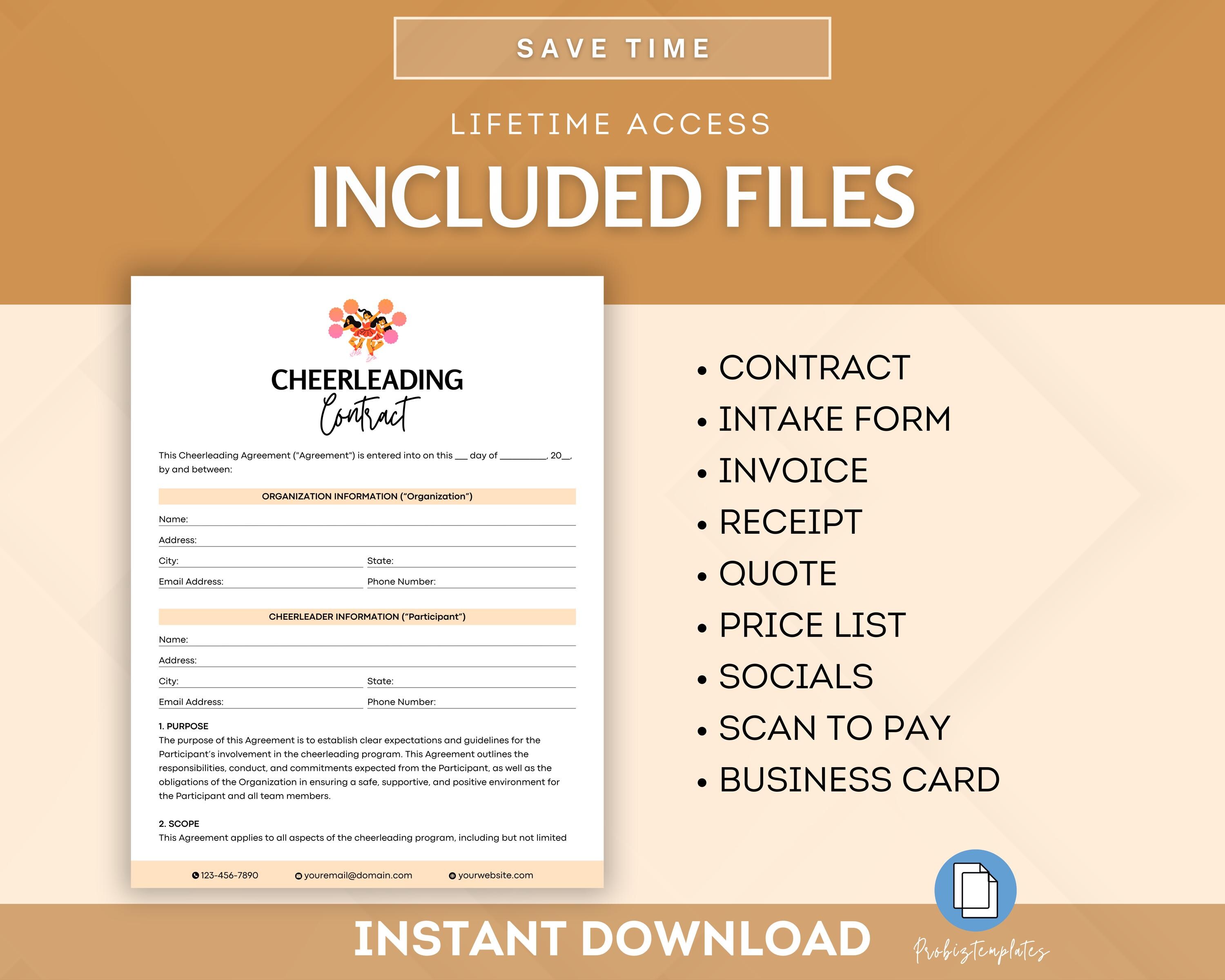 Cheerleading Contract, Team Agreement Template, Cheerleading Parent ...