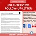 Job Interview Follow-up Letter Template, Post Job Interview Letter ...