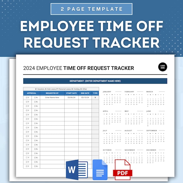Time off Request Tracker Template - Etsy