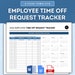 Employee Time off Request Tracker 2024 Template, Staff Leave Management ...