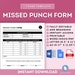 Missed Punch Form Template, Employee Time Punch Correction Form ...