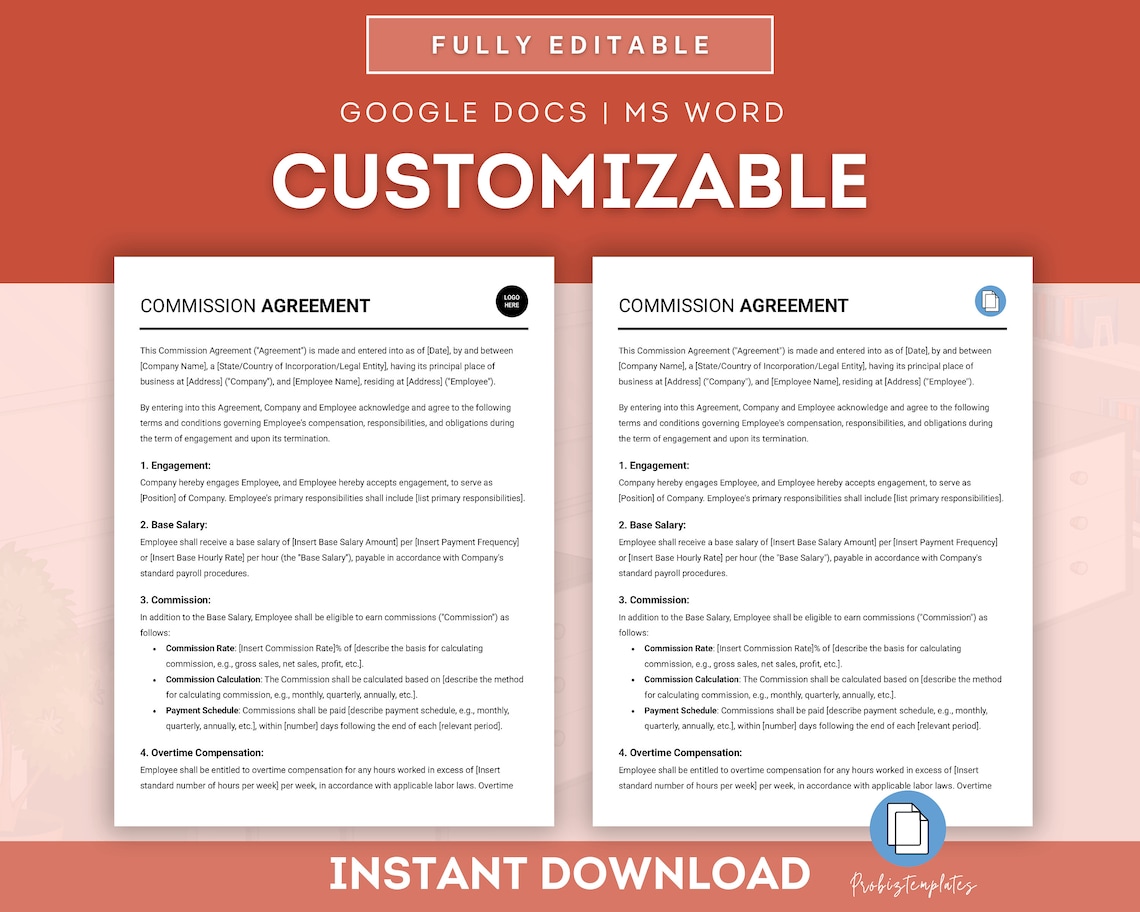 Commission Agreement Template, Sales Commission Contract Template ...
