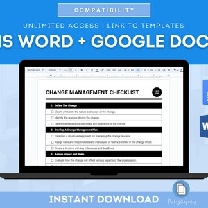 Change Management Checklist Template, Organizational Change Checklist ...