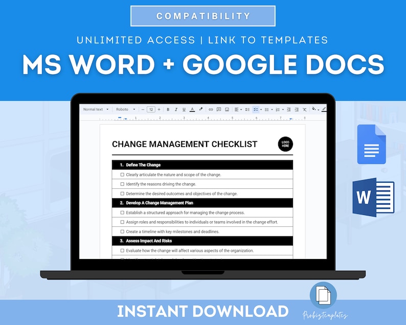 Change Management Checklist Template, Organizational Change Checklist ...